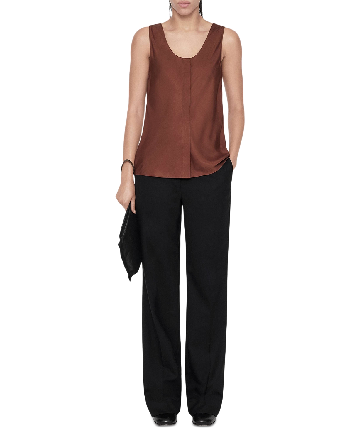 ALLSAINTS milla sleeveless button front top